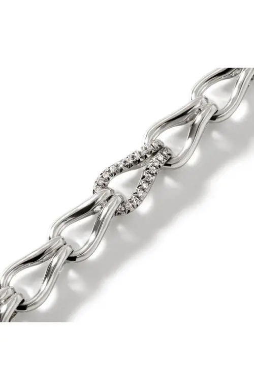 John Hardy Sterling Diamond Chain Bracelet