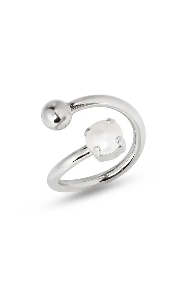 JUSTINE CLENQUET Coco Imitation Pearl Open Ring
