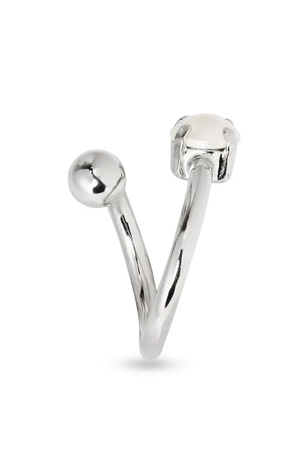 JUSTINE CLENQUET Coco Imitation Pearl Open Ring