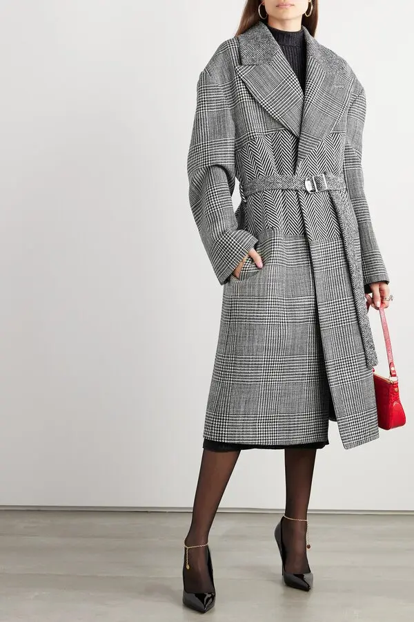 TOM FORD Belted Prince Of Wales Checked Cashmere Coat