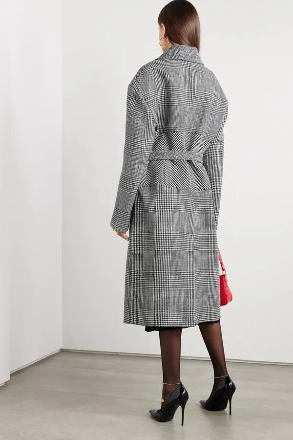 TOM FORD Belted Prince Of Wales Checked Cashmere Coat