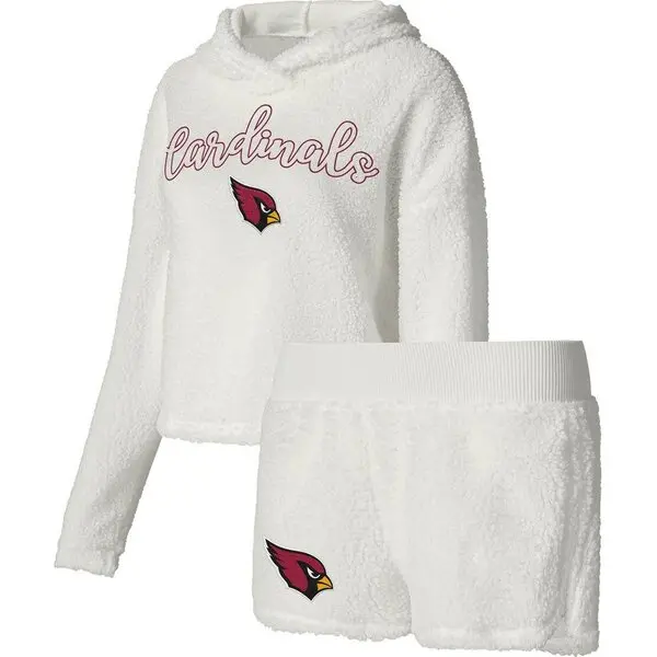 CONCEPTS SPORT Arizona Cardinals Cozy Sherpa Sleep Set - White