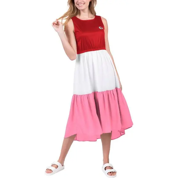 G-III 4HER BY CARL BANKS Pink Kansas City Chiefs 12th Inning Colorblock Dress - Red