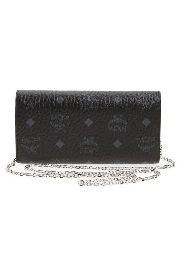 Mcm Large Patricia Visetos Canvas Wallet On A Chain