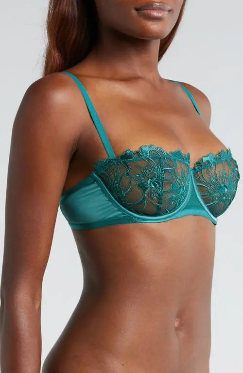 ETAM Amaryllis Embroidered Underwire Demi Bra - Duck-egg Blue