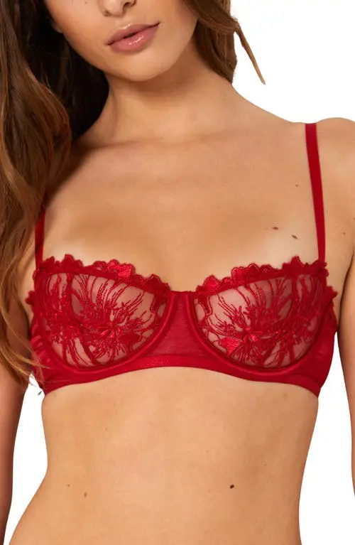 ETAM Amaryllis Embroidered Underwire Demi Bra - Red