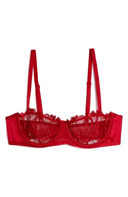 ETAM Amaryllis Embroidered Underwire Demi Bra - Red