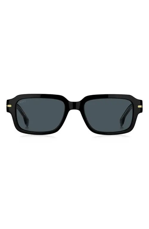 BOSS 53mm Rectangle Sunglasses - Black
