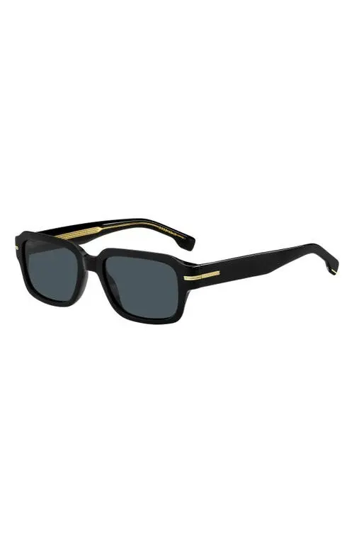 BOSS 53mm Rectangle Sunglasses - Black
