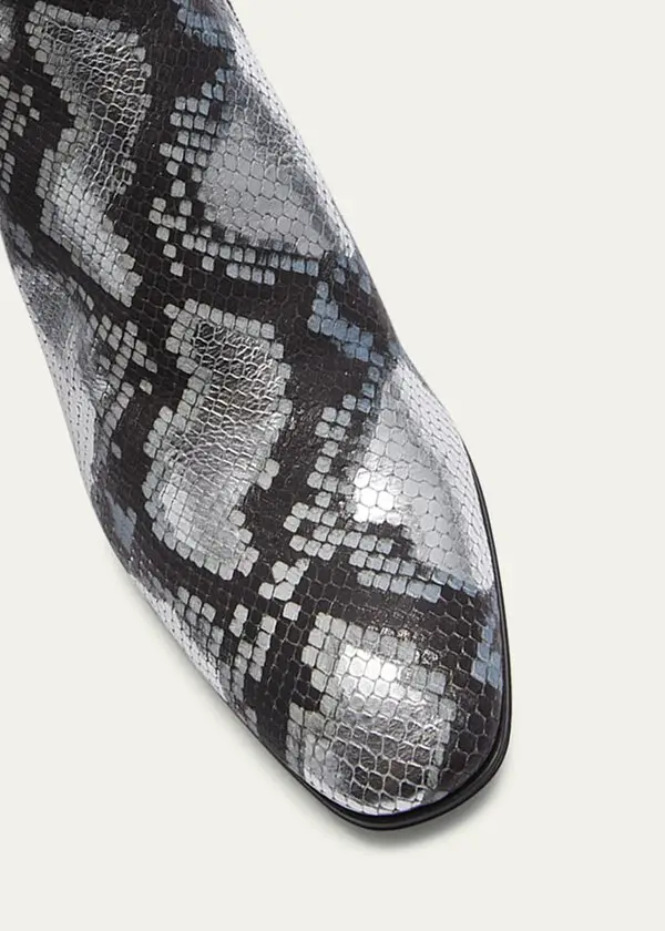 Christian Louboutin Rosalio Snake-Print Calfskin Ankle Boots  display picture 1