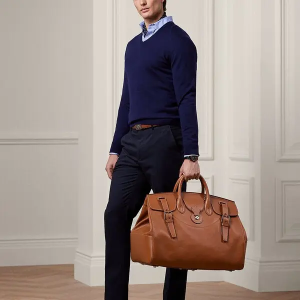 Ralph Lauren Cooper Calfskin Duffle - Gold