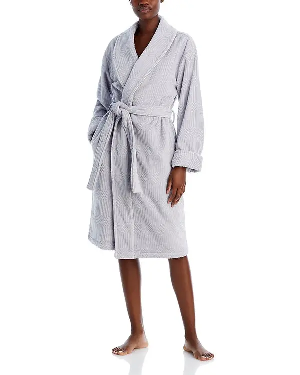 HUDSON PARK COLLECTION Tivoli Sculpted Velour Bath Robe Exclusive - Whisper Gray