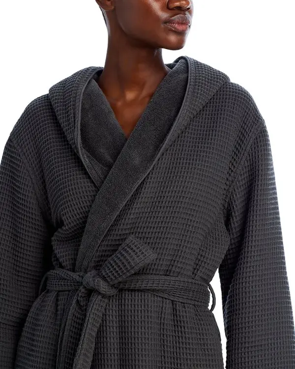 HUDSON PARK COLLECTION Turkish Waffle Bath Robe Exclusive - Charcoal