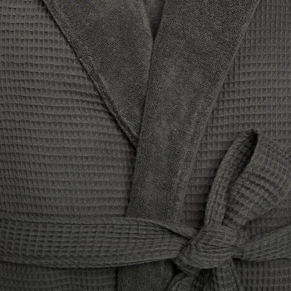 HUDSON PARK COLLECTION Turkish Waffle Bath Robe Exclusive - Charcoal