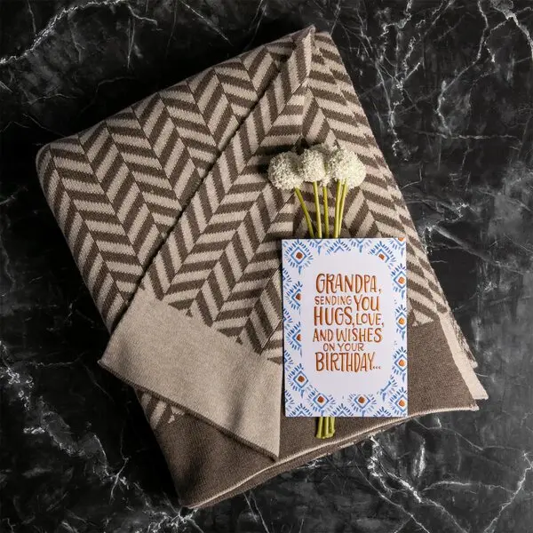 PINK LEMONADE Chevron Stripe Throw