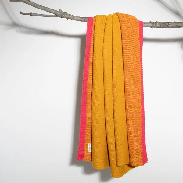 PINK LEMONADE Ribbed Hearts Throw