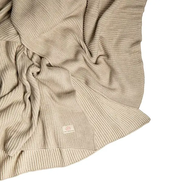 PINK LEMONADE Ribbed Throw - Natural