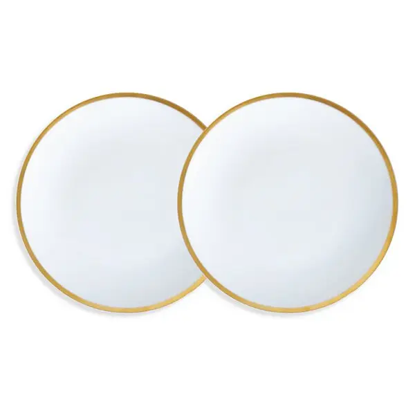 TWIG NEW YORK Golden Edge 6 Canape Bread Plate, Set Of 2 - Gold