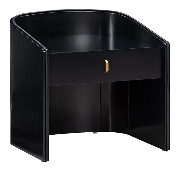TOV FURNITURE Collins Lacquer Nightstand - Black