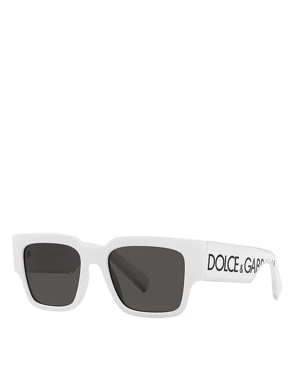 Dolce & Gabbana Square Sunglasses, 52mm - White/gray Solid