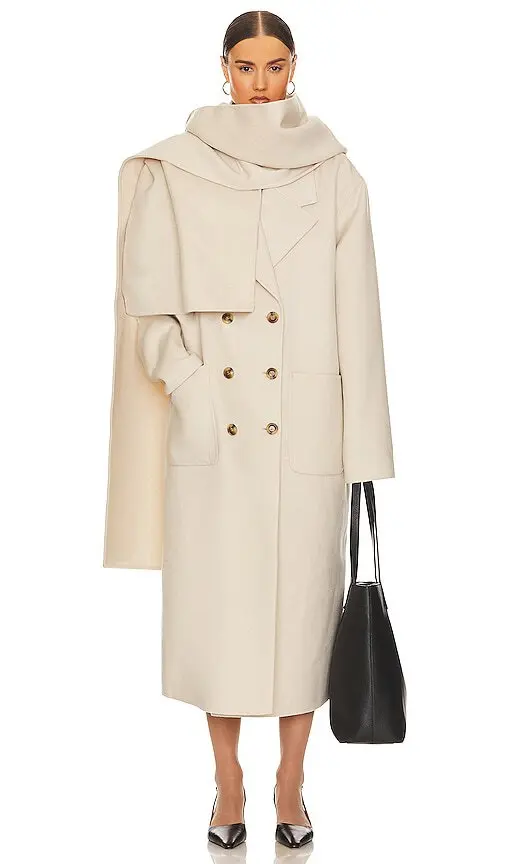 HELSA Oversized Coat With Detachable Scarf
