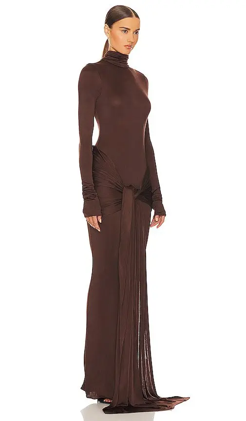 HELSA Slinky Jersey Sarong Maxi Dress