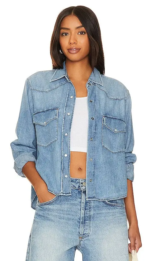 Citizens Of Humanity Cropped Western Denim Shirt