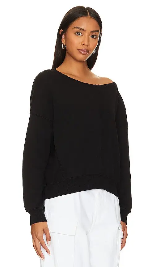 BOBI Off-the-shoulder Crewneck Top