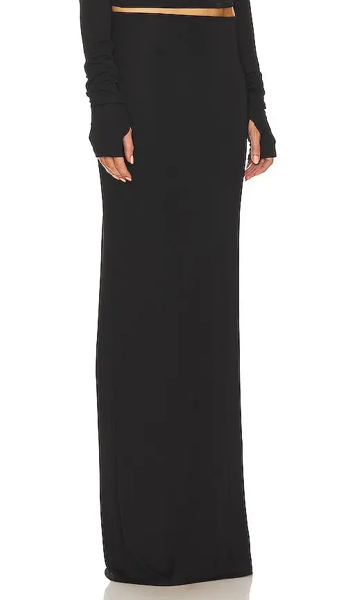 HELSA Matte Jersey Slim Skirt - Black