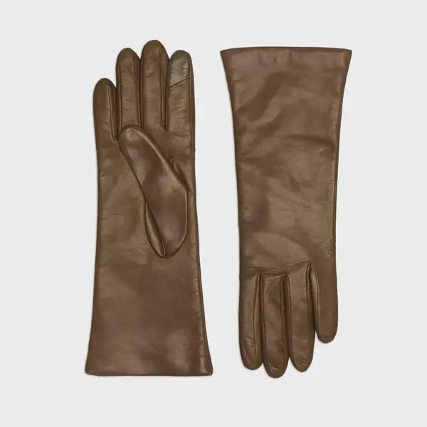 Theory Tech Leather Gloves - Taupe