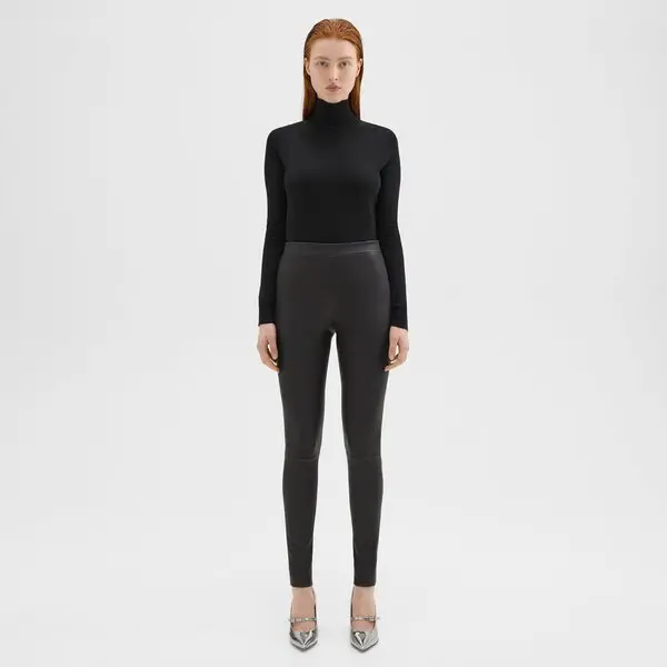 Theory High-waist Legging In Leather