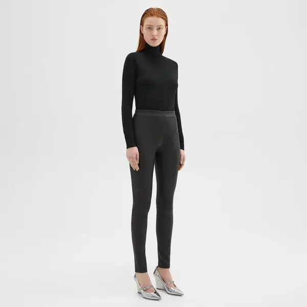 Theory High-waist Legging In Leather