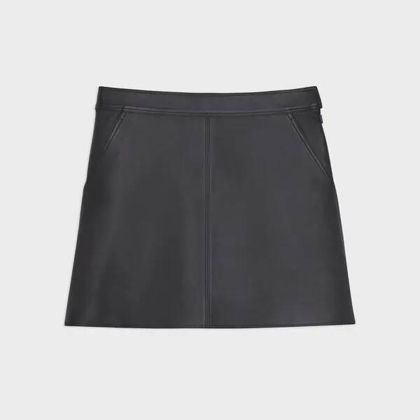 Theory A-line Mini Skirt In Leather