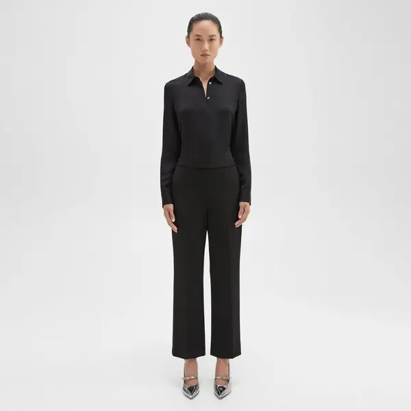 Theory Pull-on Pant In Double-knit Jersey - Black
