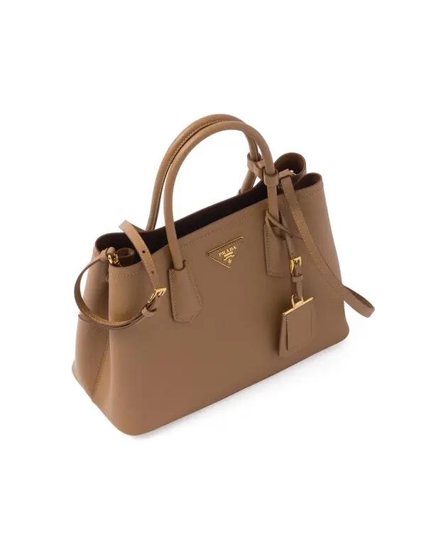 Prada Double Medium Saffiano Leather Bag - Brown