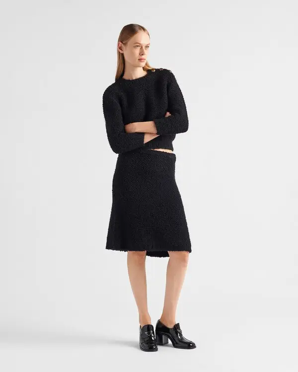 Prada Bouclé Mohair Crew-neck Sweater