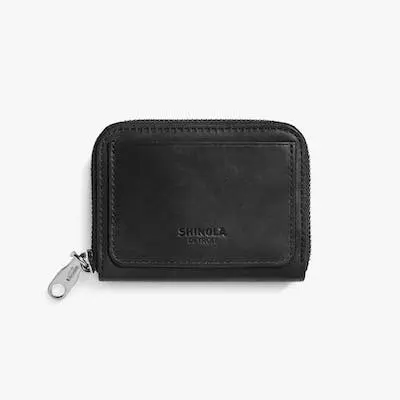 Shinola Pocket Small Zip Around Wallet - Black