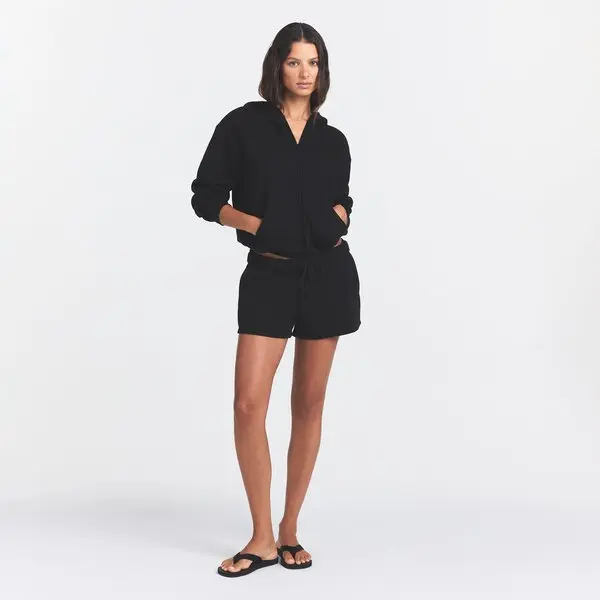 SKIMS Classic Zip Up Hoodie - Onyx