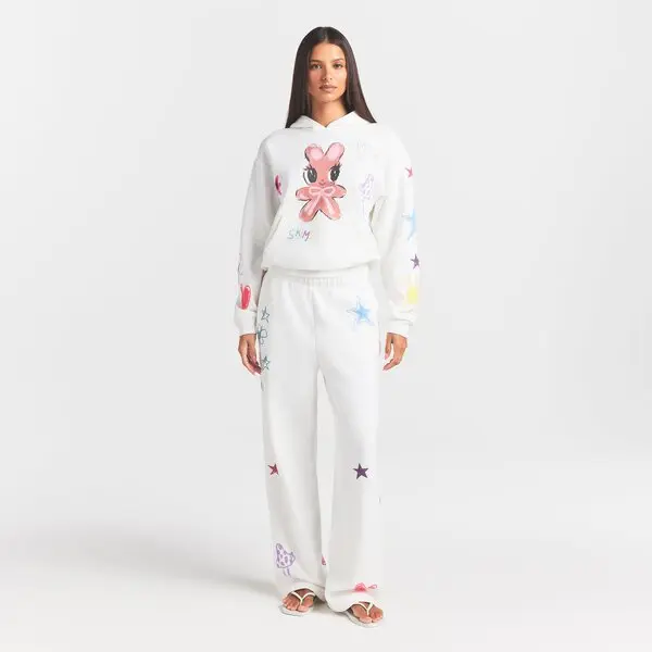 SKIMS Cotton Fleece Classic Hoodie - Marble Happy Bunny