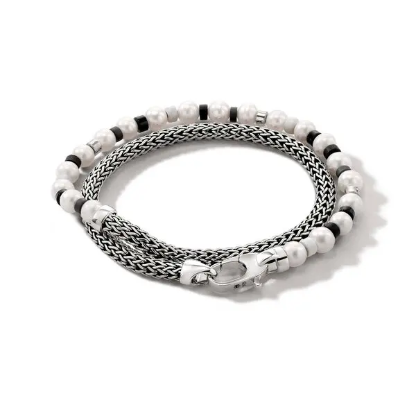 John Hardy Colorblock Wrap Pearl Bracelet