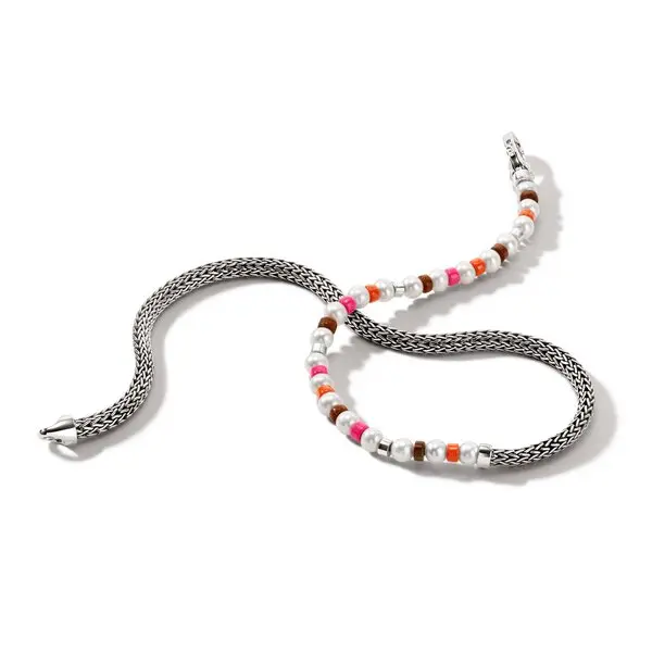 John Hardy Colorblock Pearl And Enamel Bracelet