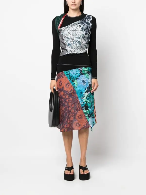 MARINE SERRE Layered Long-sleeve T-shirt