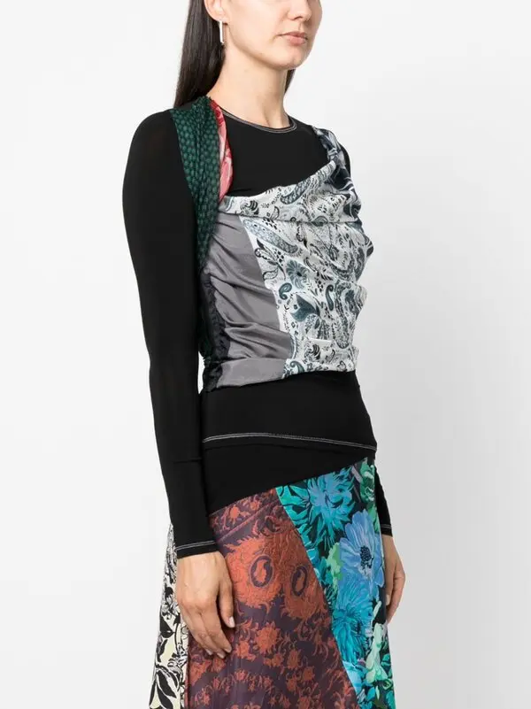 MARINE SERRE Layered Long-sleeve T-shirt