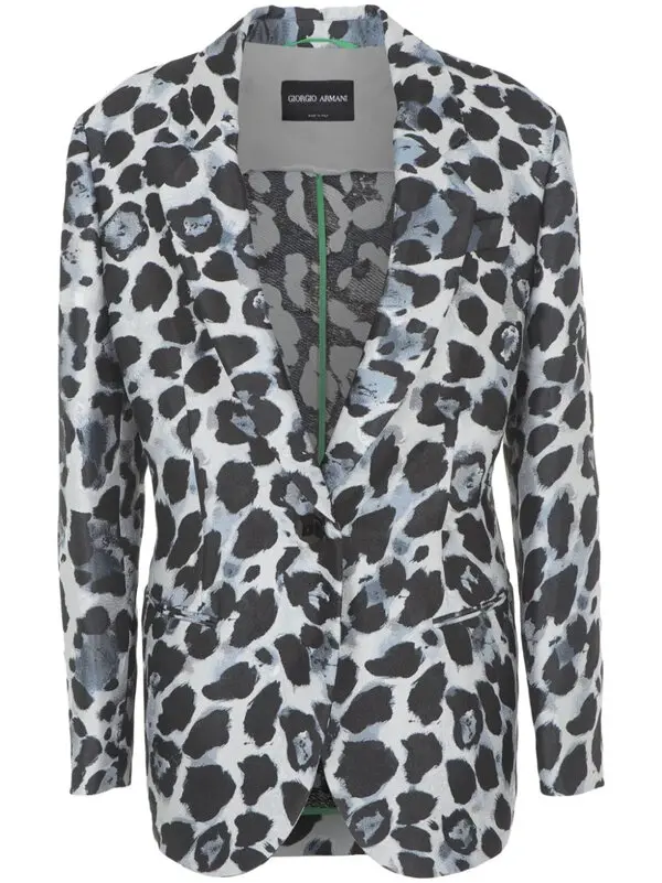 Giorgio Armani Leopard-print Single-breasted Blazer