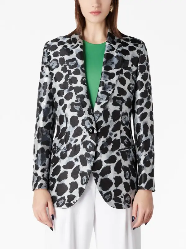 Giorgio Armani Leopard-print Single-breasted Blazer