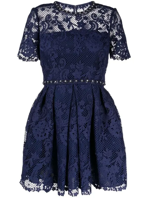 SELF-PORTRAIT Guipure Lace Embellished Dress
