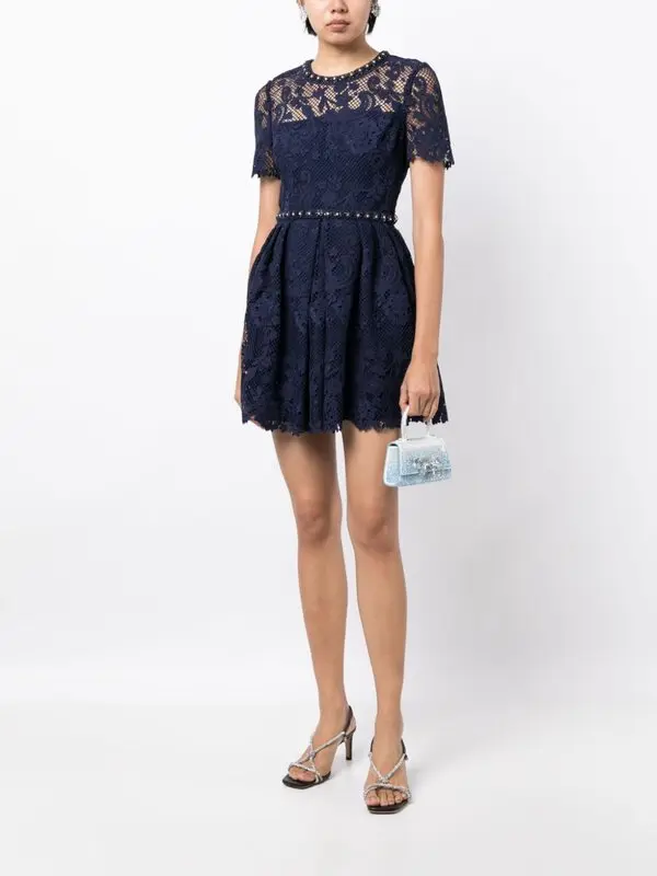 SELF-PORTRAIT Guipure Lace Embellished Dress