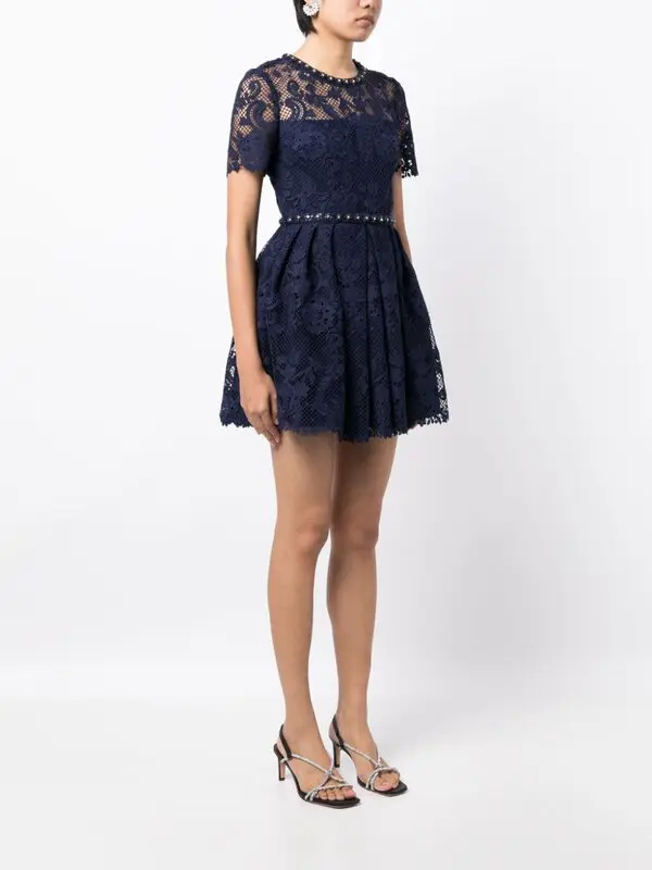 SELF-PORTRAIT Guipure Lace Embellished Dress