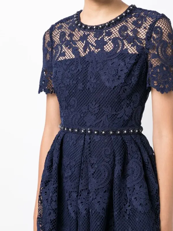 SELF-PORTRAIT Guipure Lace Embellished Dress