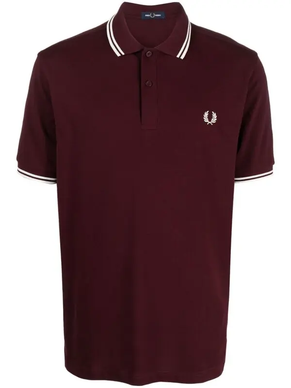 Fred Perry Logo-embroidered Cotton Polo Shirt - Red